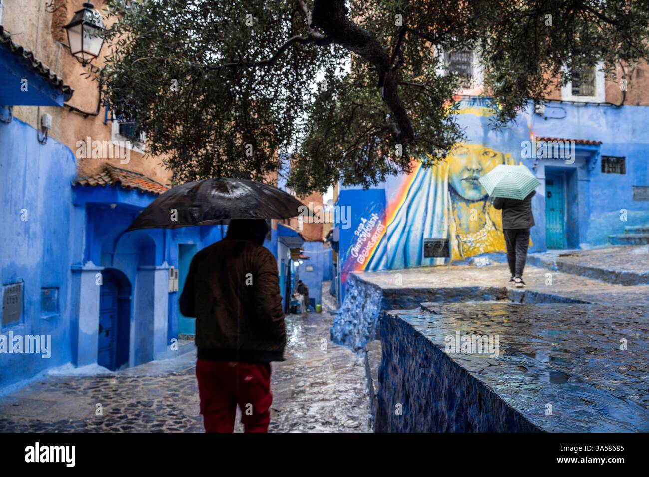 Chefchaouen, graffiti on Messala slope, Rif Mountains, Morocco, North ...