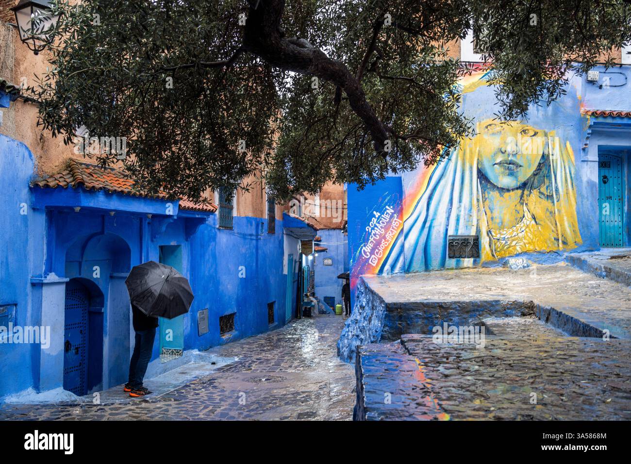 Chefchaouen, graffiti on Messala slope, Rif Mountains, Morocco, North ...