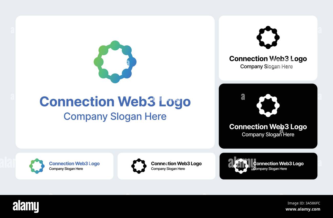 Connection Web3 Logo | Decentralized Network Symbol Design Stock Vector ...
