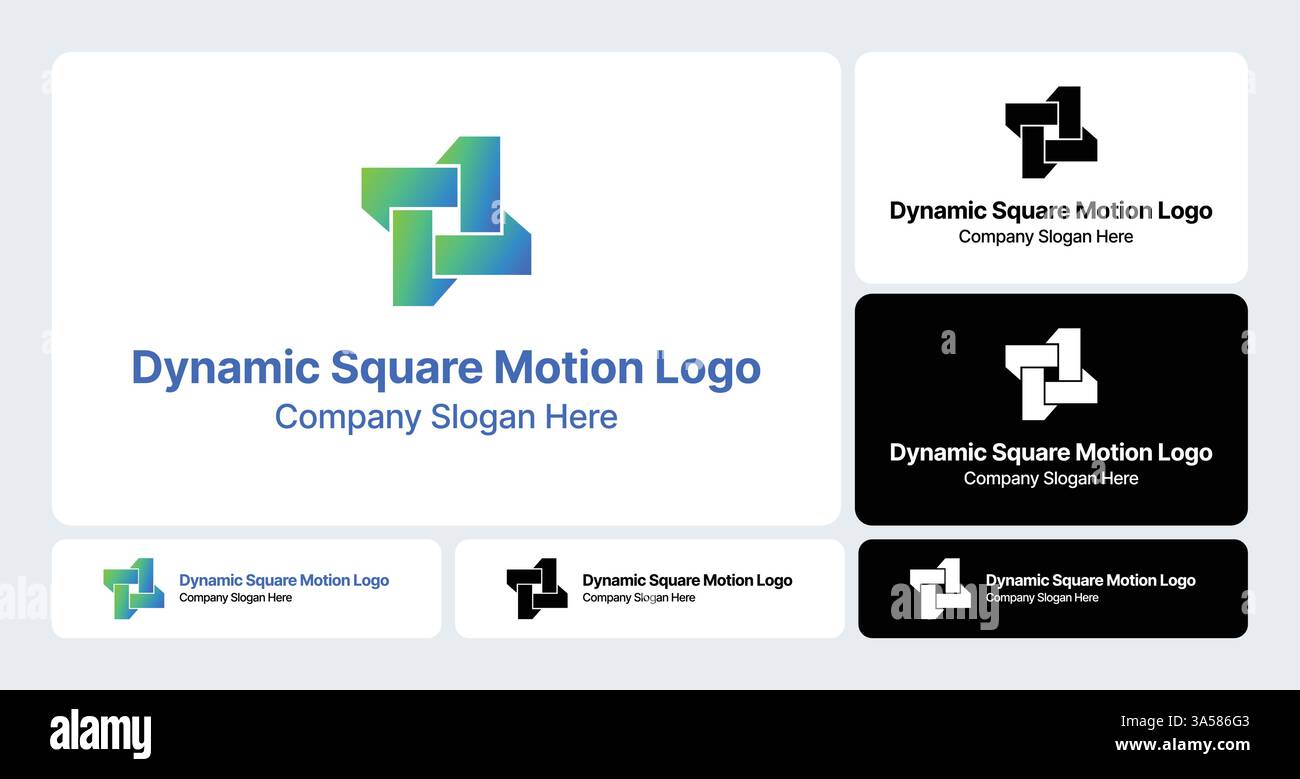 Dynamic Square Motion Logo | Energetic Geometric Branding Stock Vector ...