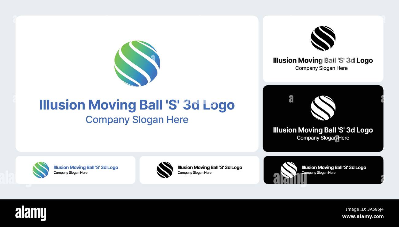 Illusion Moving Ball 'S' 3D Logo | Dynamic 3D Sphere Design Stock ...