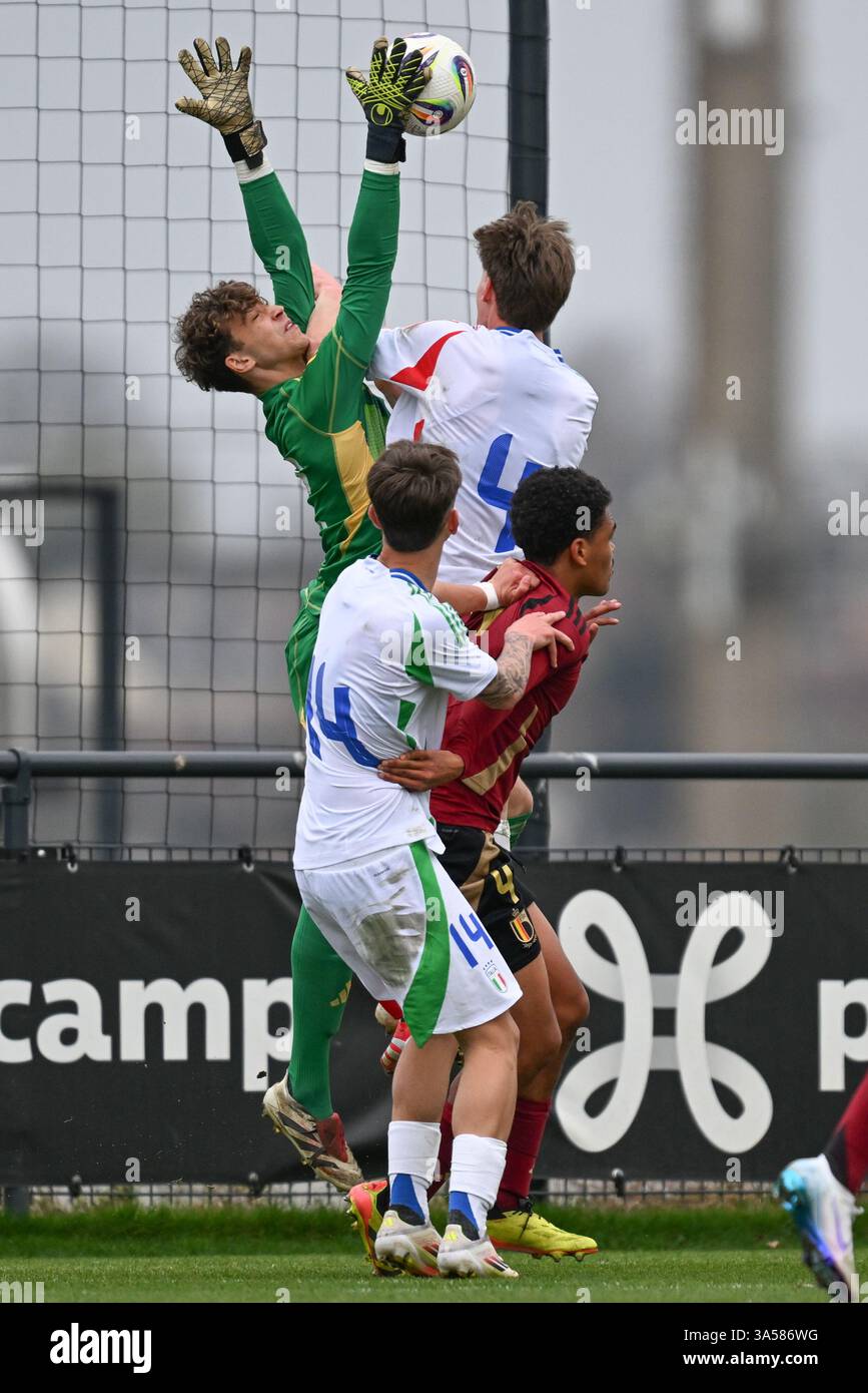 goalkeeper Argus Vanden Driessche (12) of Belgium pictured fighting for ...