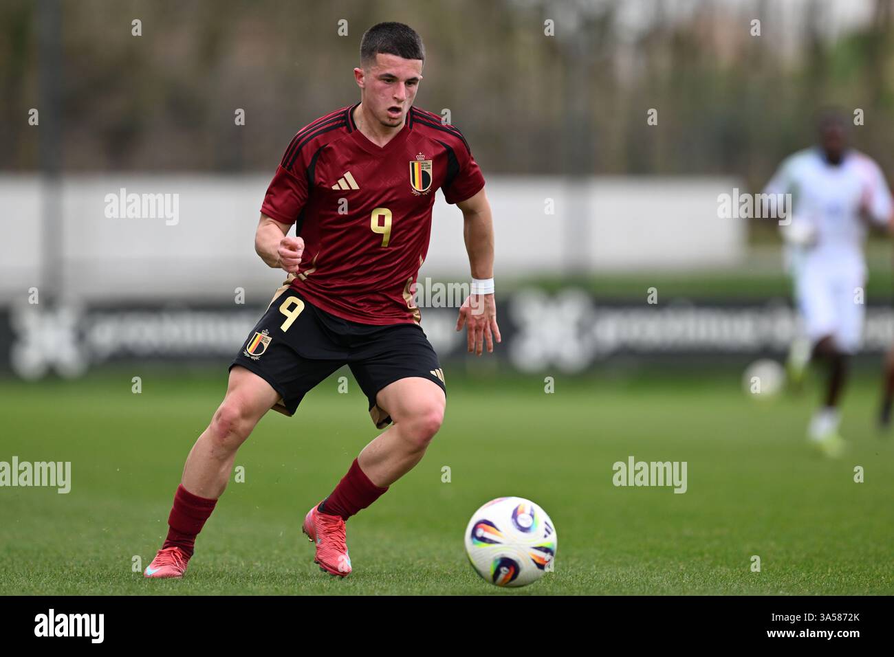 Lino Decresson (9) of Belgium pictured during a friendly soccer game ...