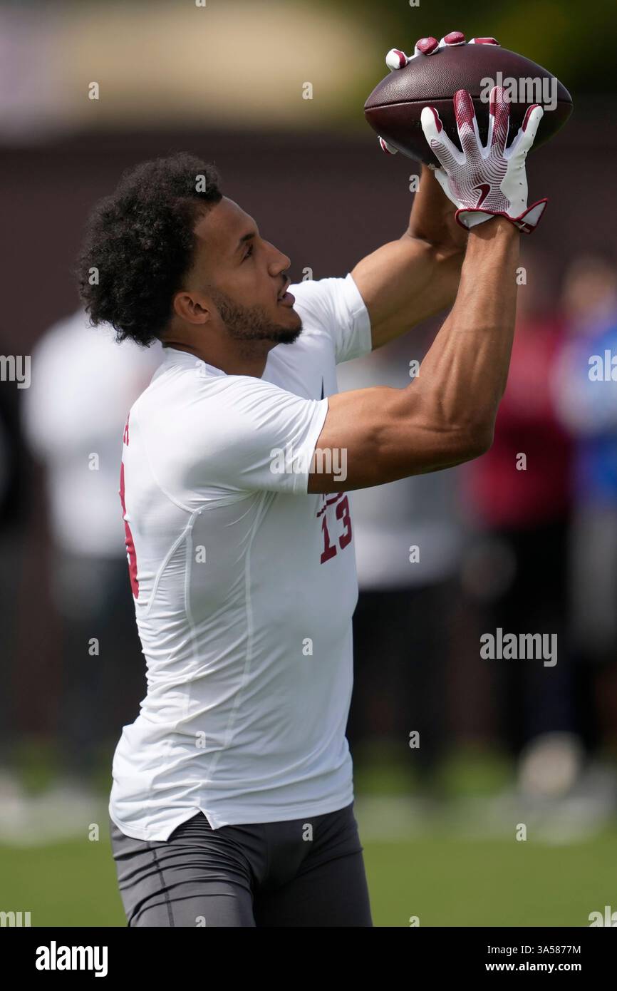 Wide receiver Elic Ayomanor during Stanford football Pro Day event in ...