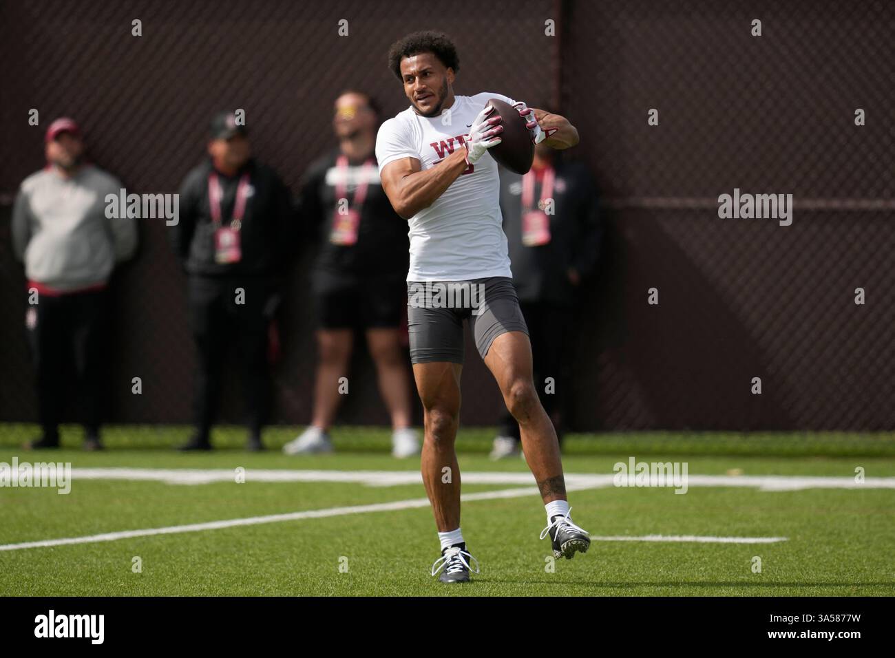 Wide receiver Elic Ayomanor during Stanford football Pro Day event in ...