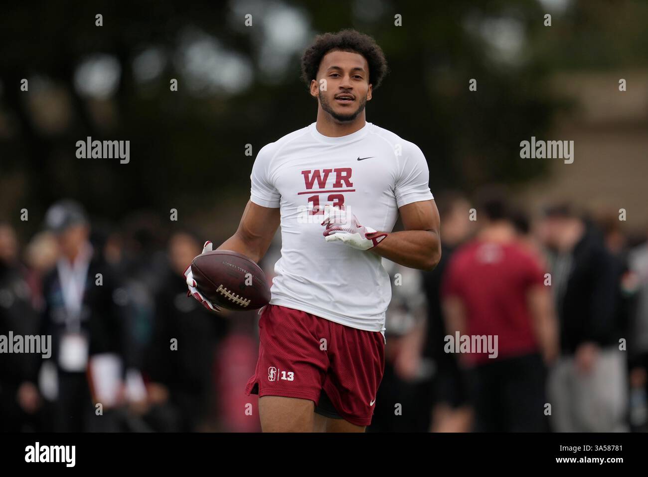 Wide receiver Elic Ayomanor during Stanford football Pro Day event in ...