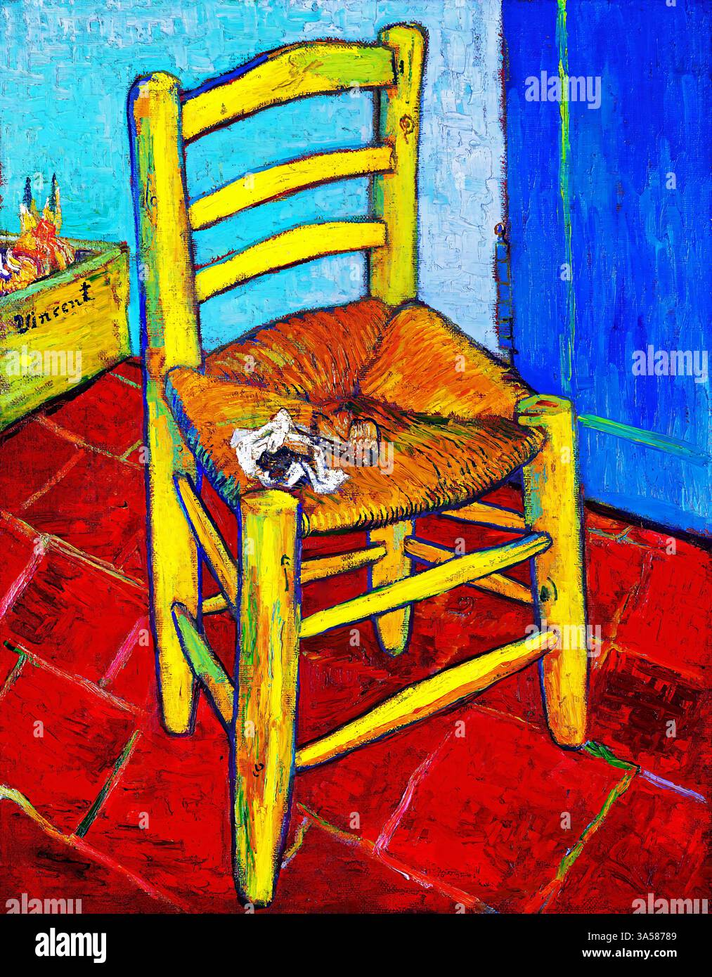 Vincent van Gogh Vincent's Chair 1888 Famous Post-Impressionist Painting Public Domain High ...