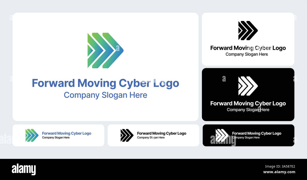 Forward Moving Cyber Logo | Futuristic Digital Design Stock Vector ...
