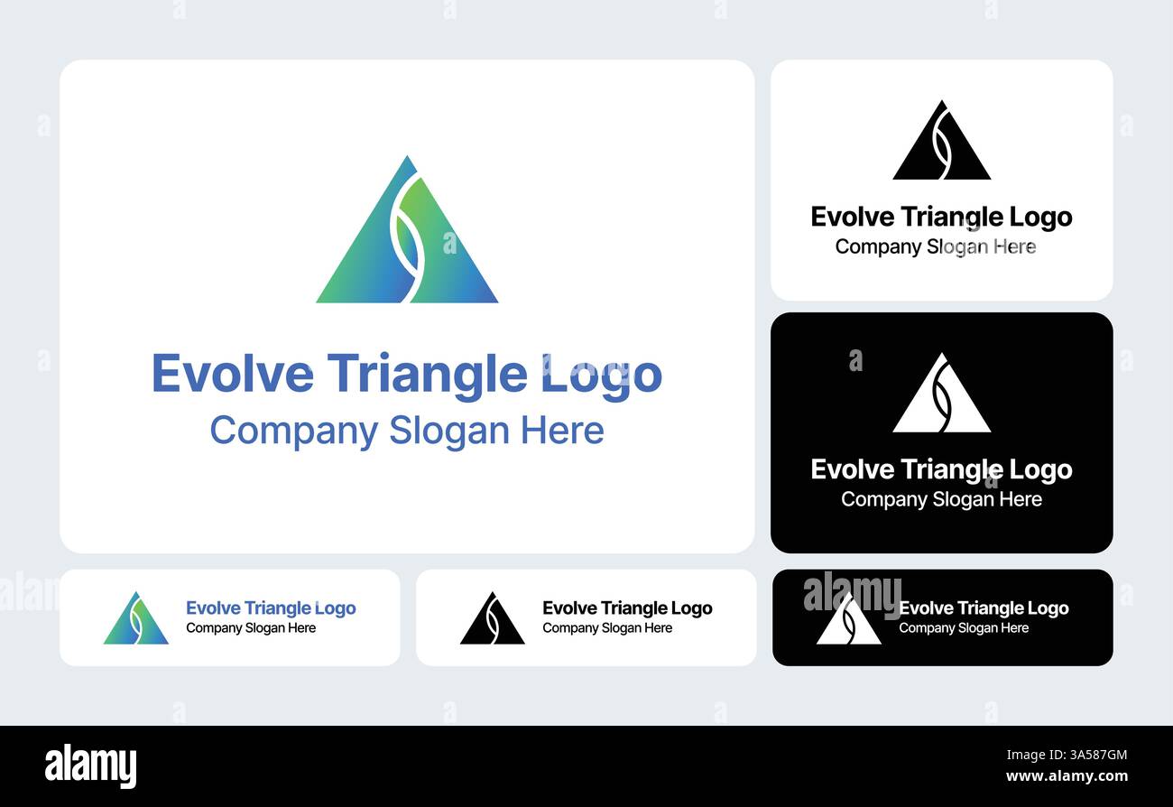 Evolve Triangle Logo | Progressive Triangular Design Stock Vector Image ...