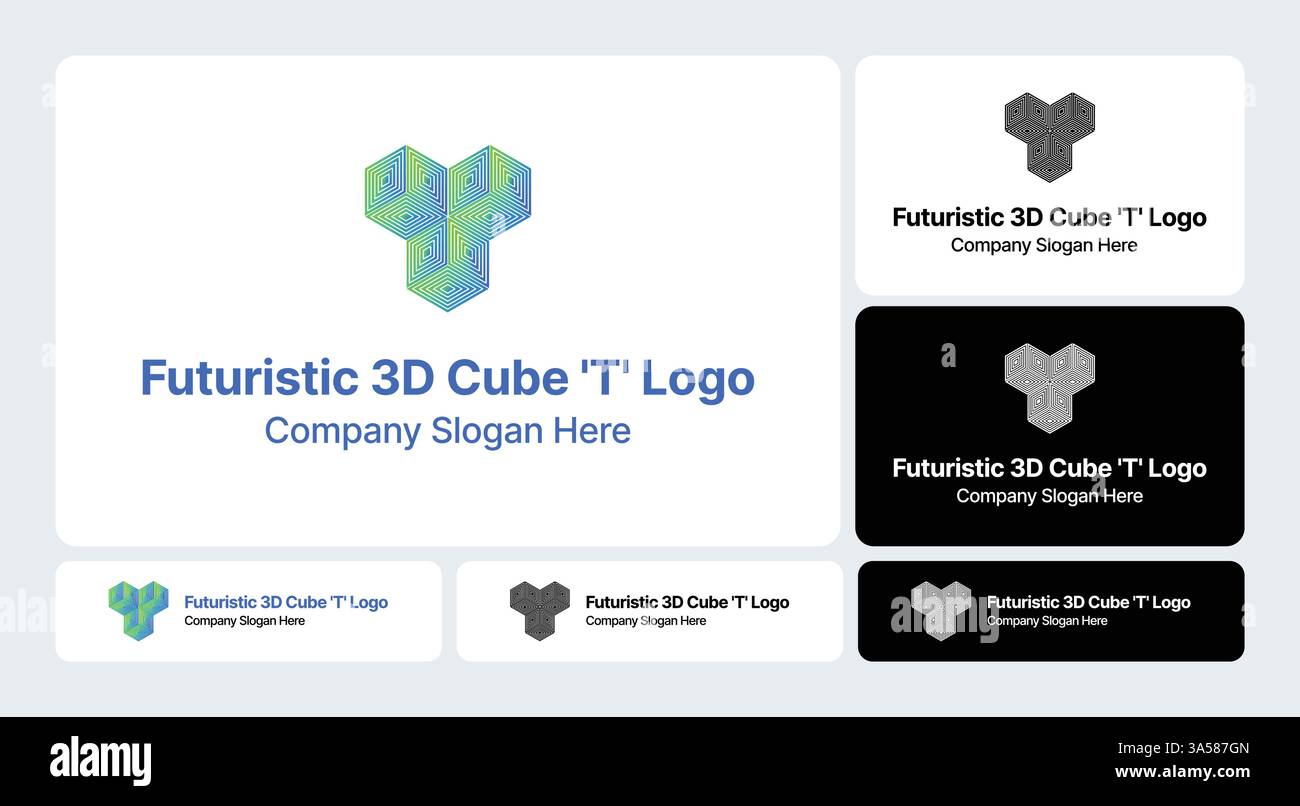 Futuristic 3D Cube 'T' Logo: Modern Typography with Depth and Dimension ...