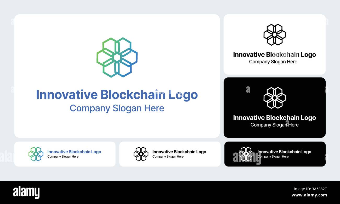 Blockchain motifs in logo design hi-res stock photography and images ...