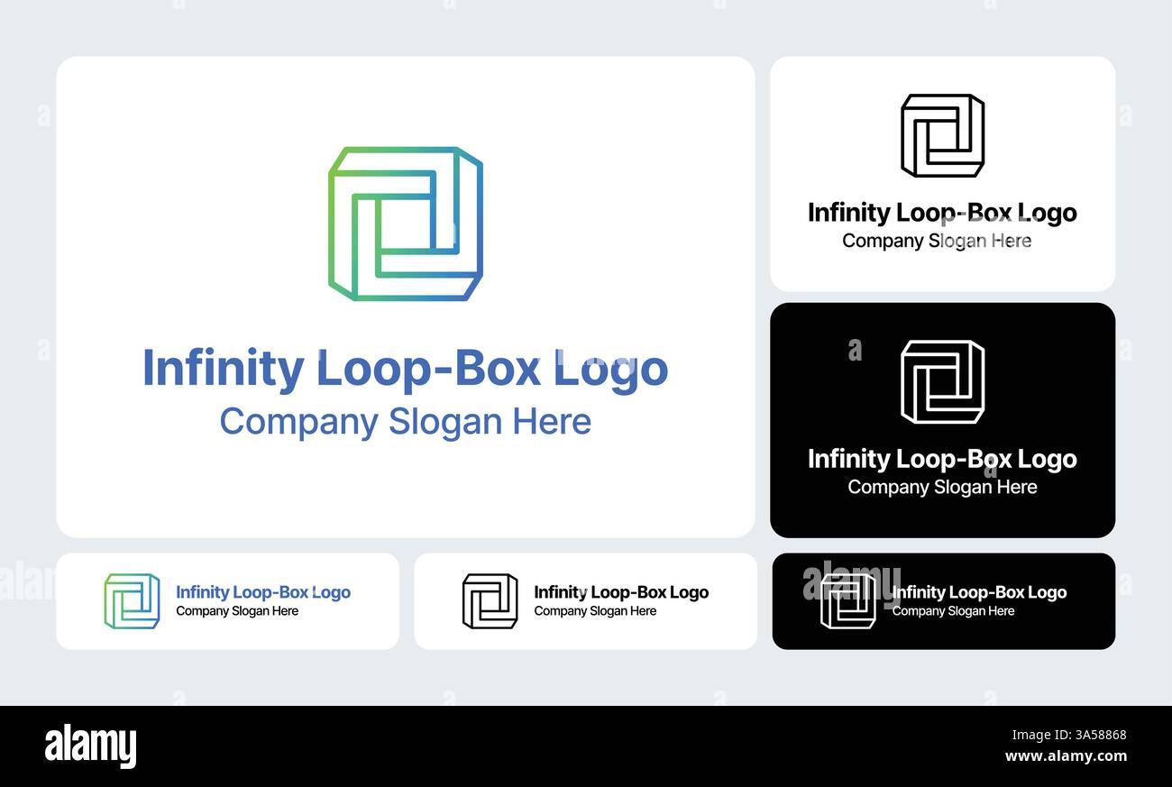 Infinity loop box logo hi-res stock photography and images - Alamy