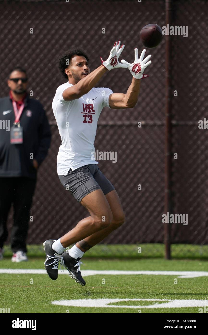 Wide receiver Elic Ayomanor during Stanford football Pro Day event in ...