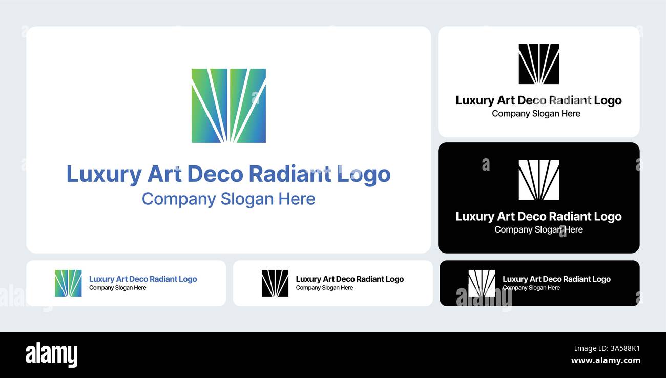 Luxury art deco radiant logo hi-res stock photography and images - Alamy
