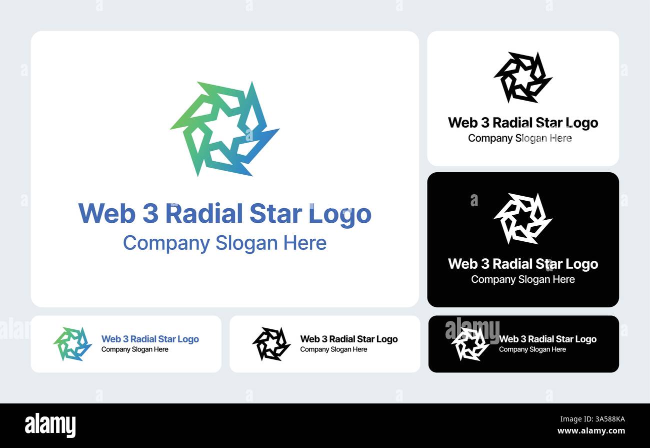 Web 3 Radial Star Logo: Emblematic Design Reflecting Decentralized Web ...