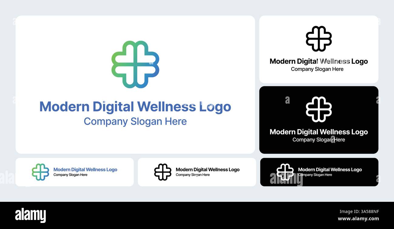 Digital wellness innovation emblem hi-res stock photography and images - Alamy