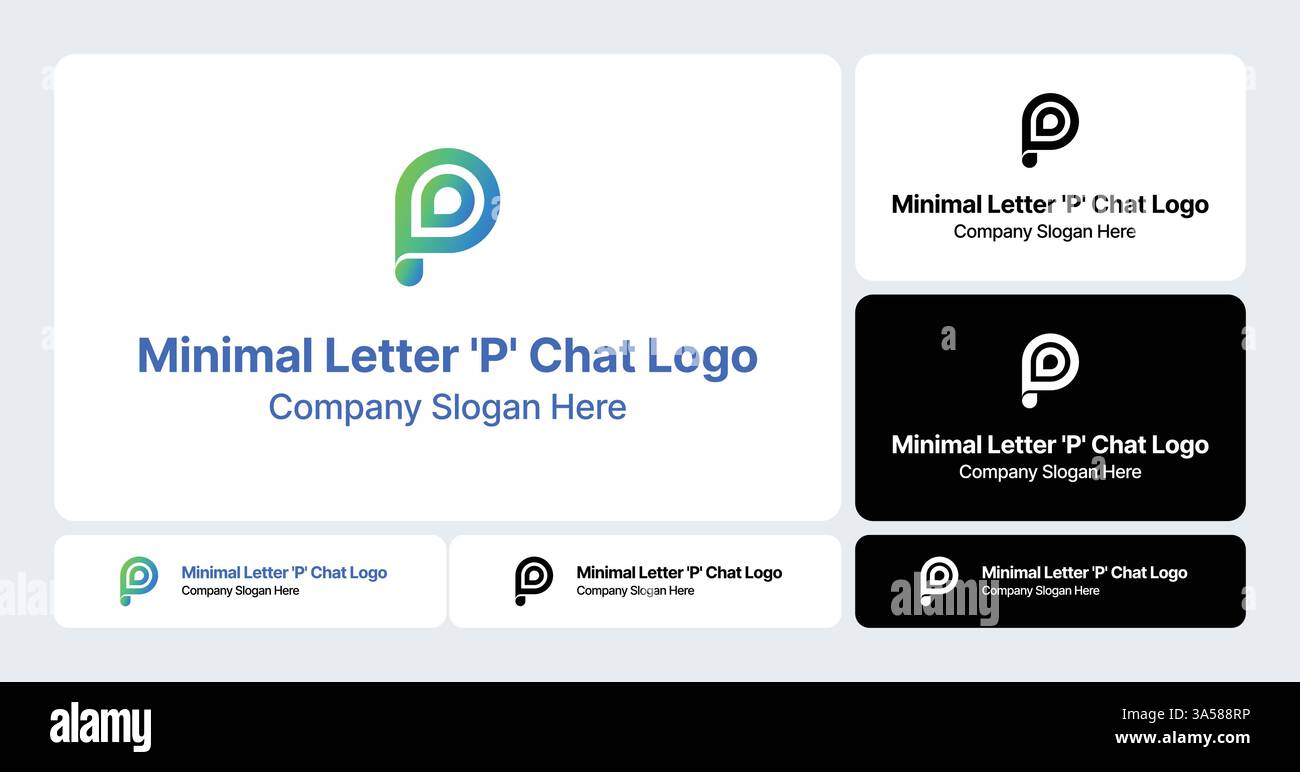 Minimal letter p chat logo hi-res stock photography and images - Alamy