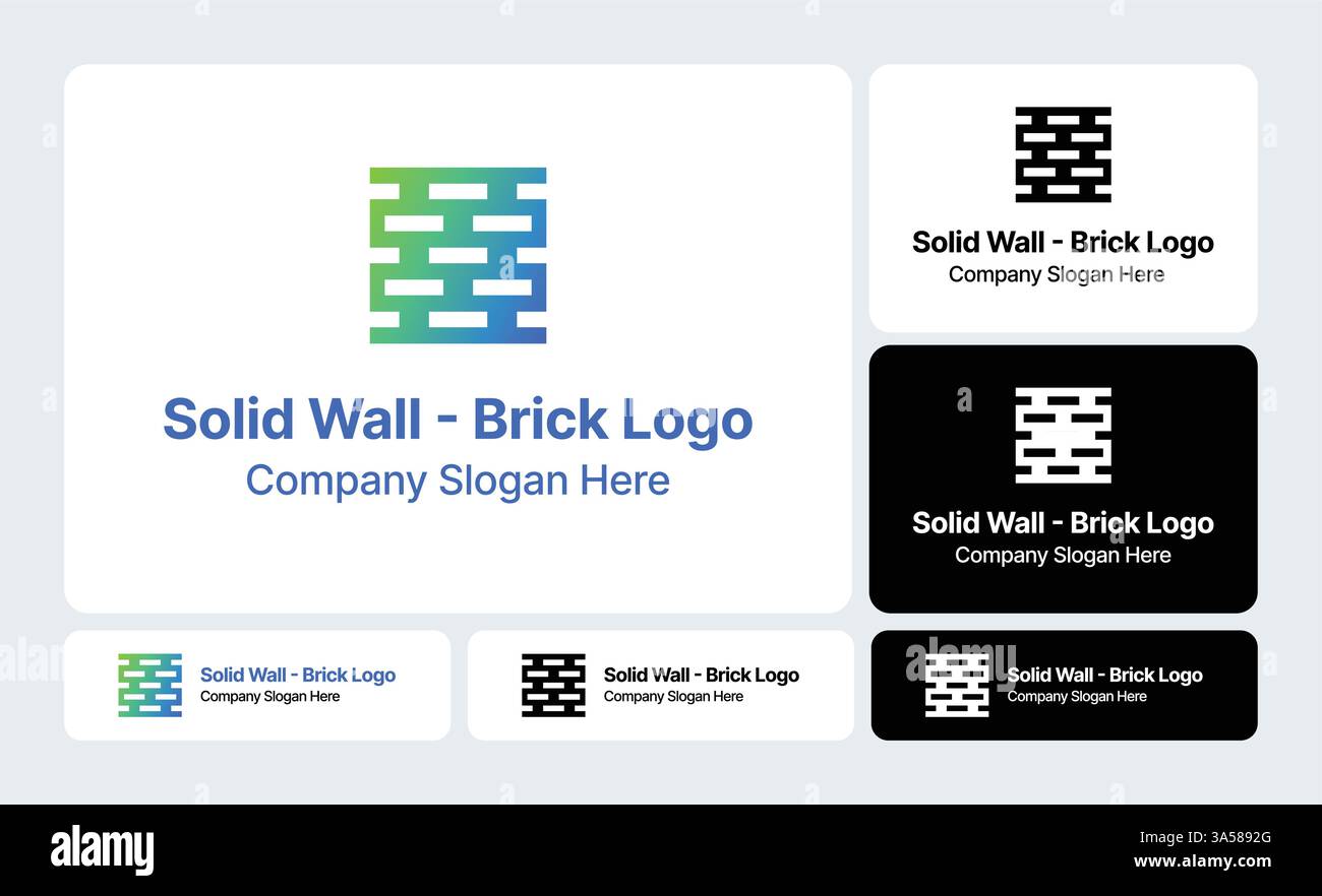 Solid Wall - Brick Logo | Sturdy Brick Wall Design Stock Vector Image ...