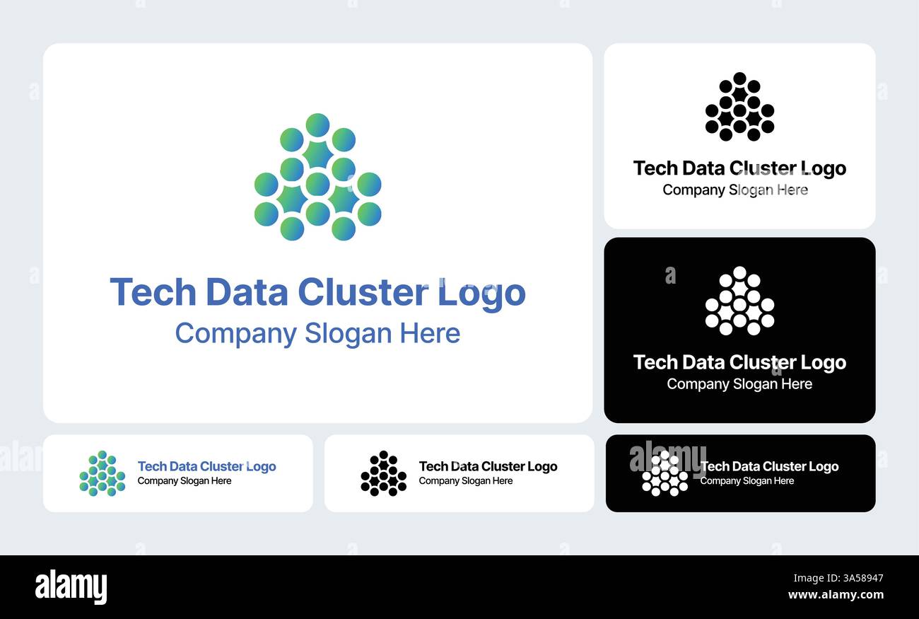 Tech Data Cluster Logo Design - Innovative and Modern Branding Stock ...