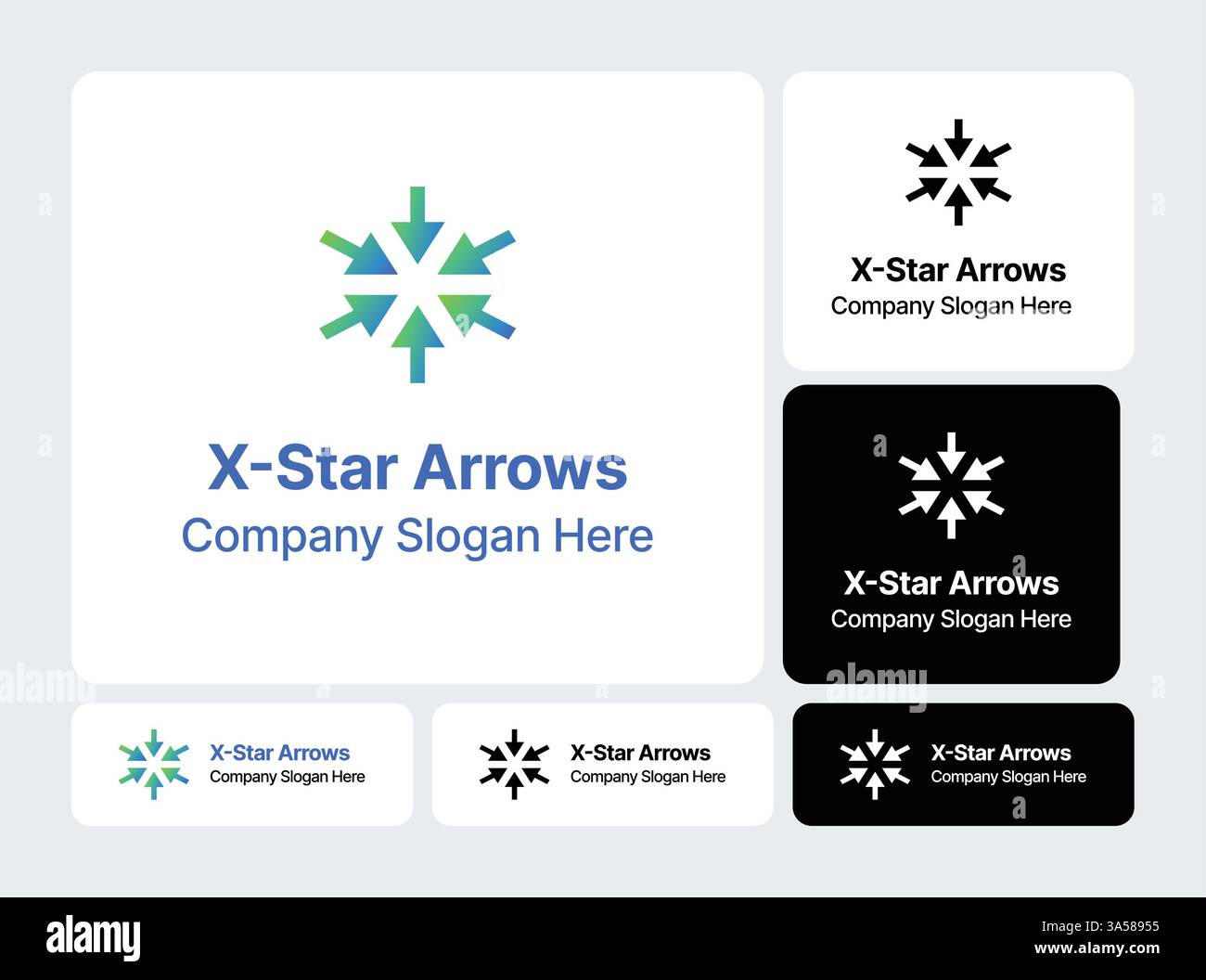 X-Star Arrows Logo | Dynamic Crossed Arrows Design Stock Vector Image ...