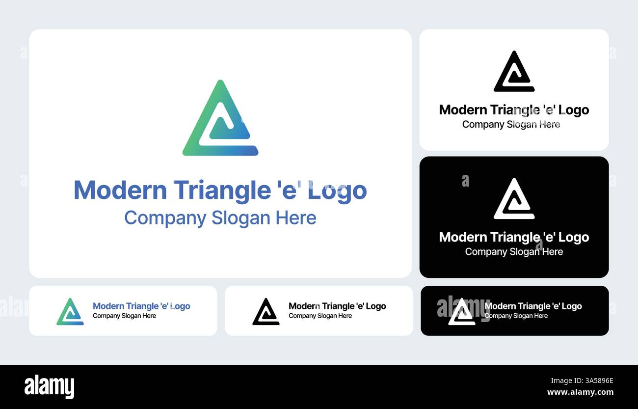Modern Triangle 'e' Logo | Geometric 'e' Triangle Design Stock Vector ...