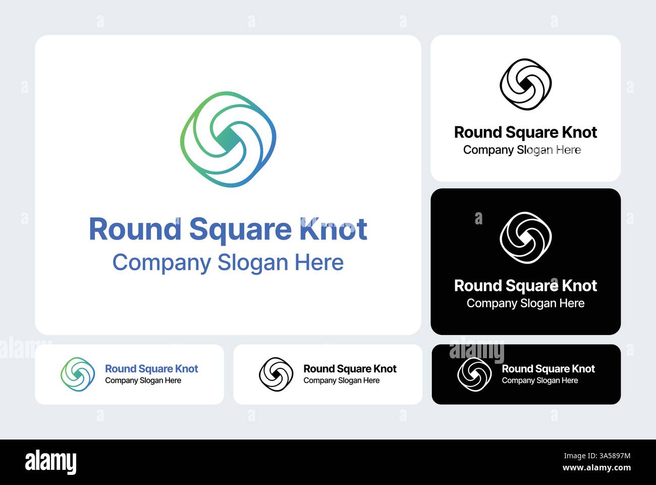 Round Square Knot Logo | Circular Interwoven Design Stock Vector Image ...