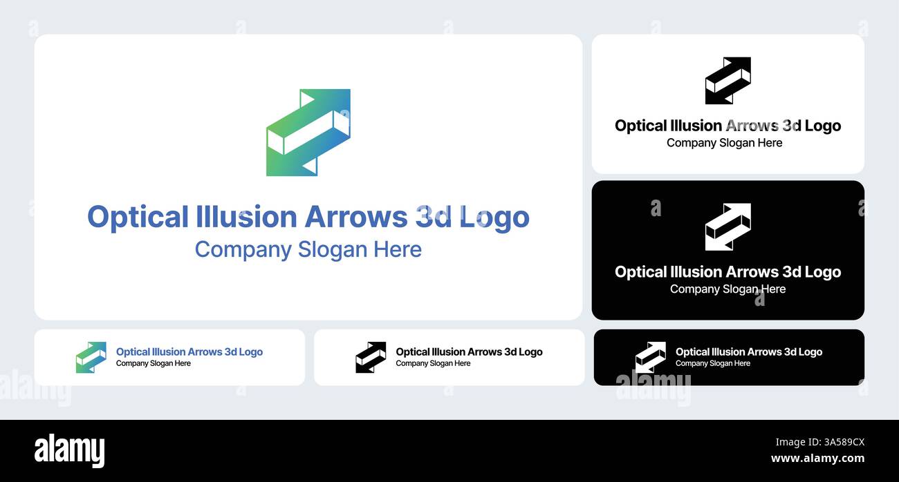 Optical Illusion Arrows 3D Logo | Dynamic Visual Effect Design Stock ...