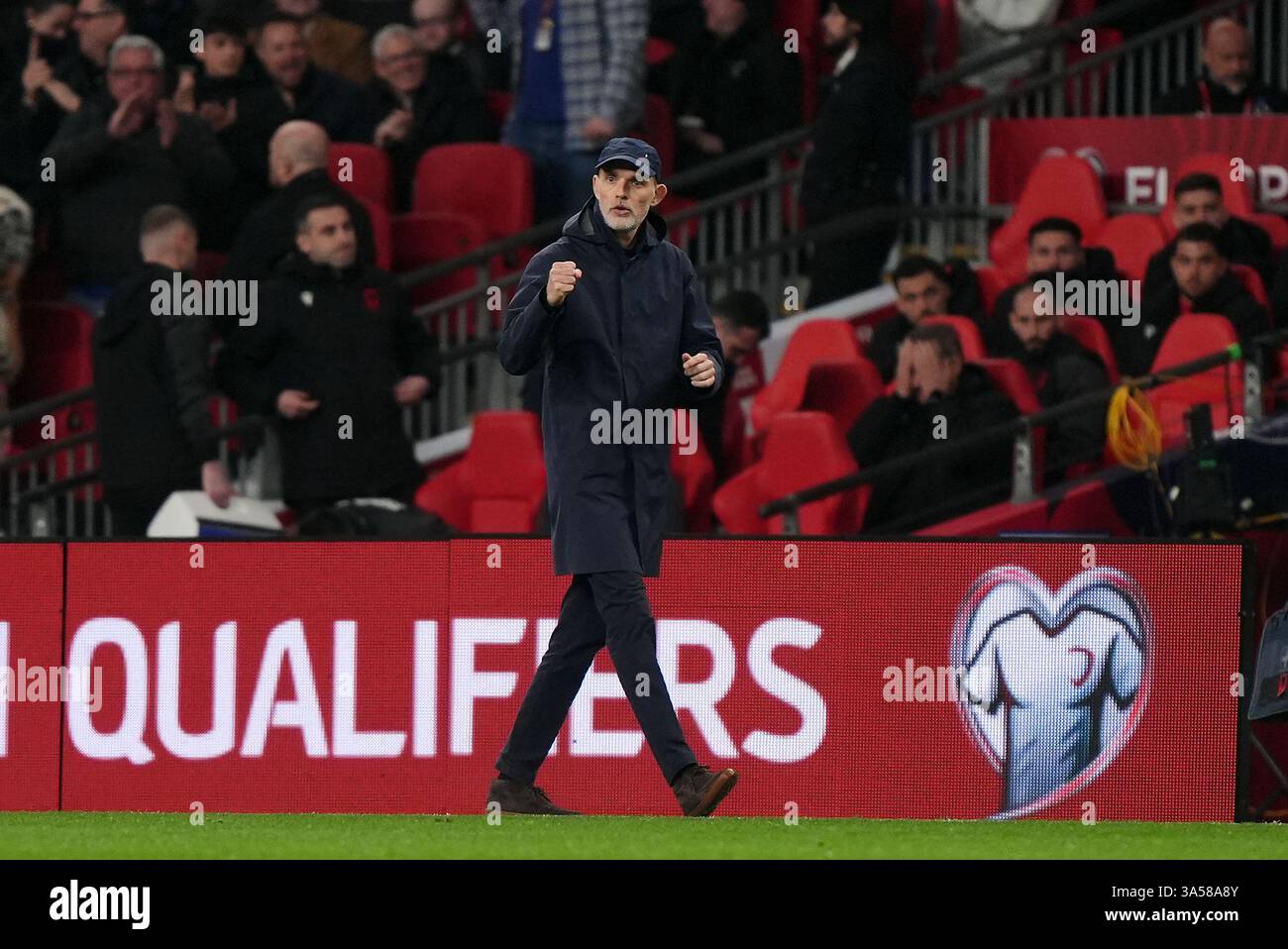 England manager Thomas Tuchel celebrates their side's second goal of ...