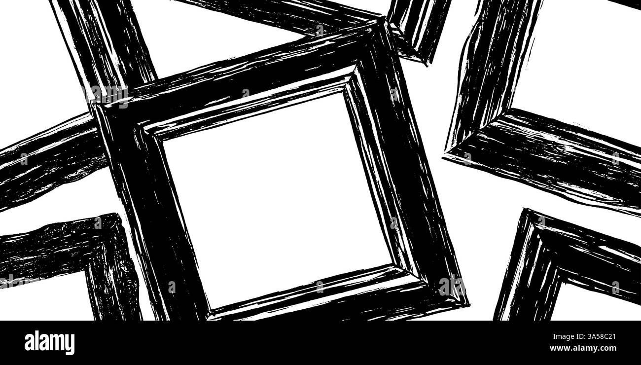 Dynamic Pattern of Black Picture Frames Stock Vector Image & Art - Alamy