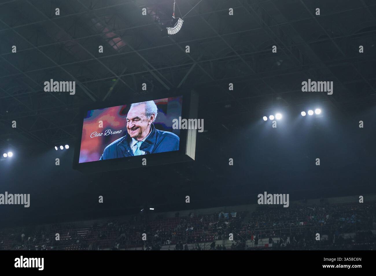 Milan, Italy. 21st Mar, 2025. Italy remembers journalist Bruno Pizzul ...