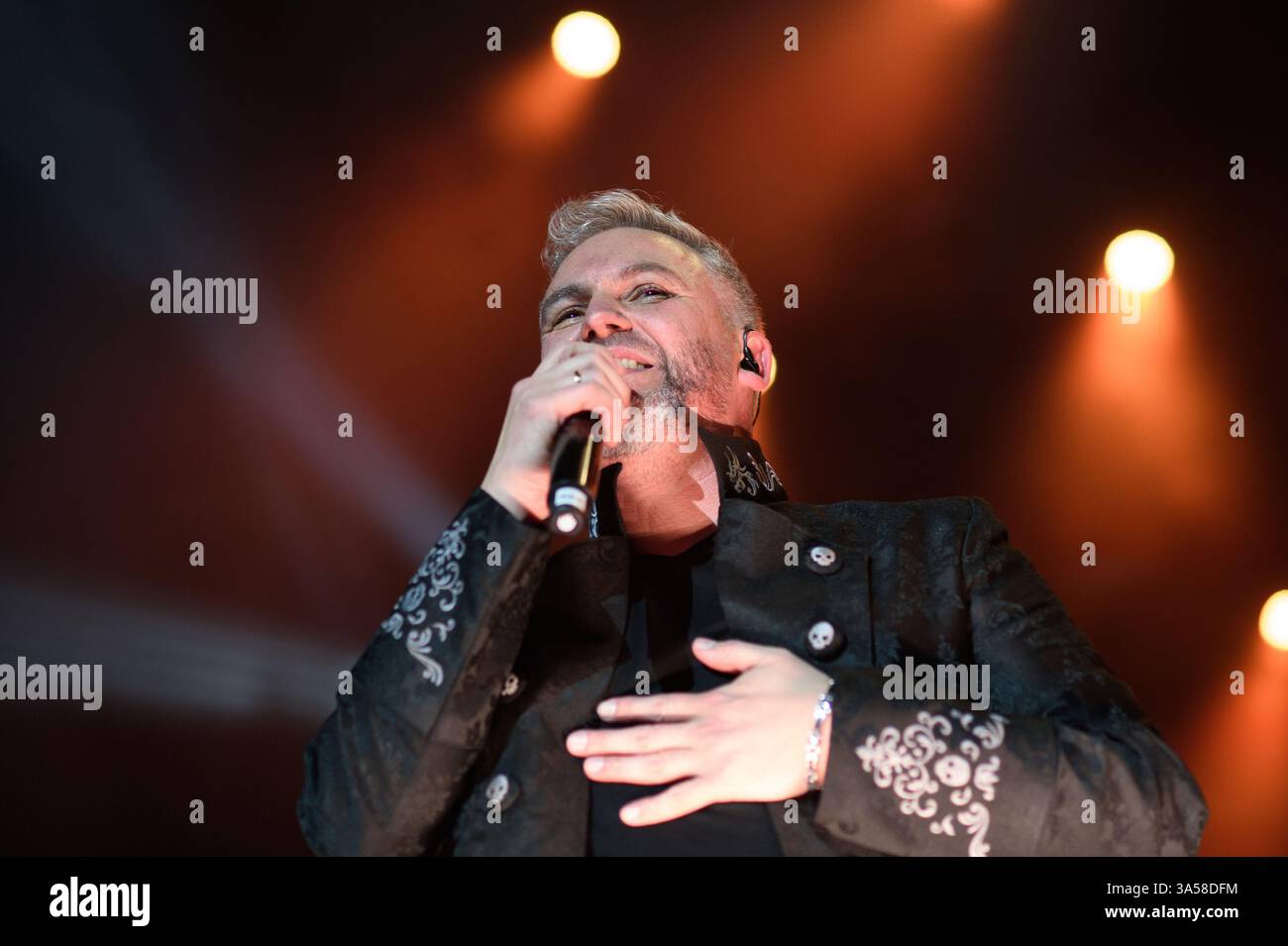 Madrid, Spain. 21st Mar, 2025. Singer Miguel Angel Franco of the group ...