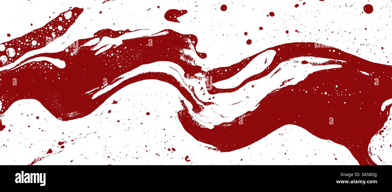 Red blood grunge texture background with wall splatter, white splash ...