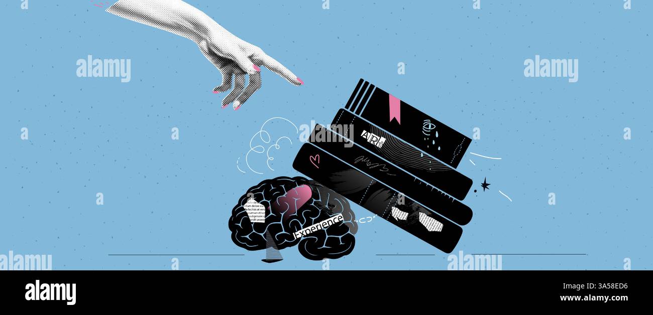 A modern collage with different textures. Concept metaphor on the theme ...