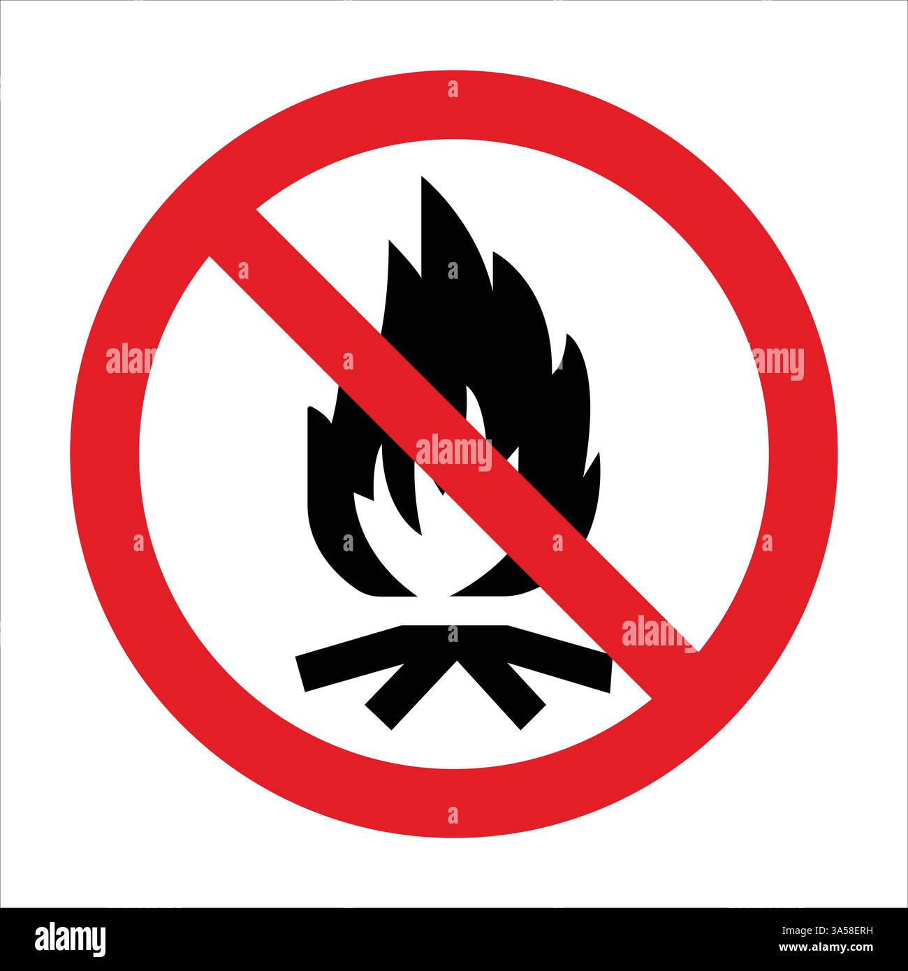Prohibition sign preventing campfires and bonfires, ideal for ...