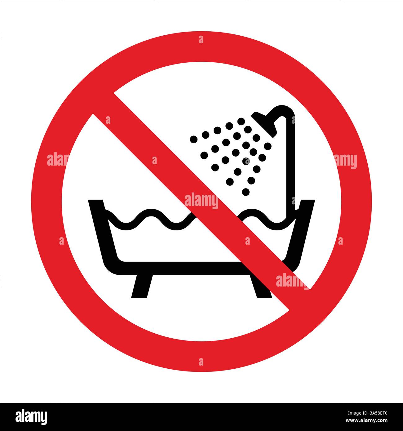 Forbidden sign with shower Stock Vector Images - Alamy