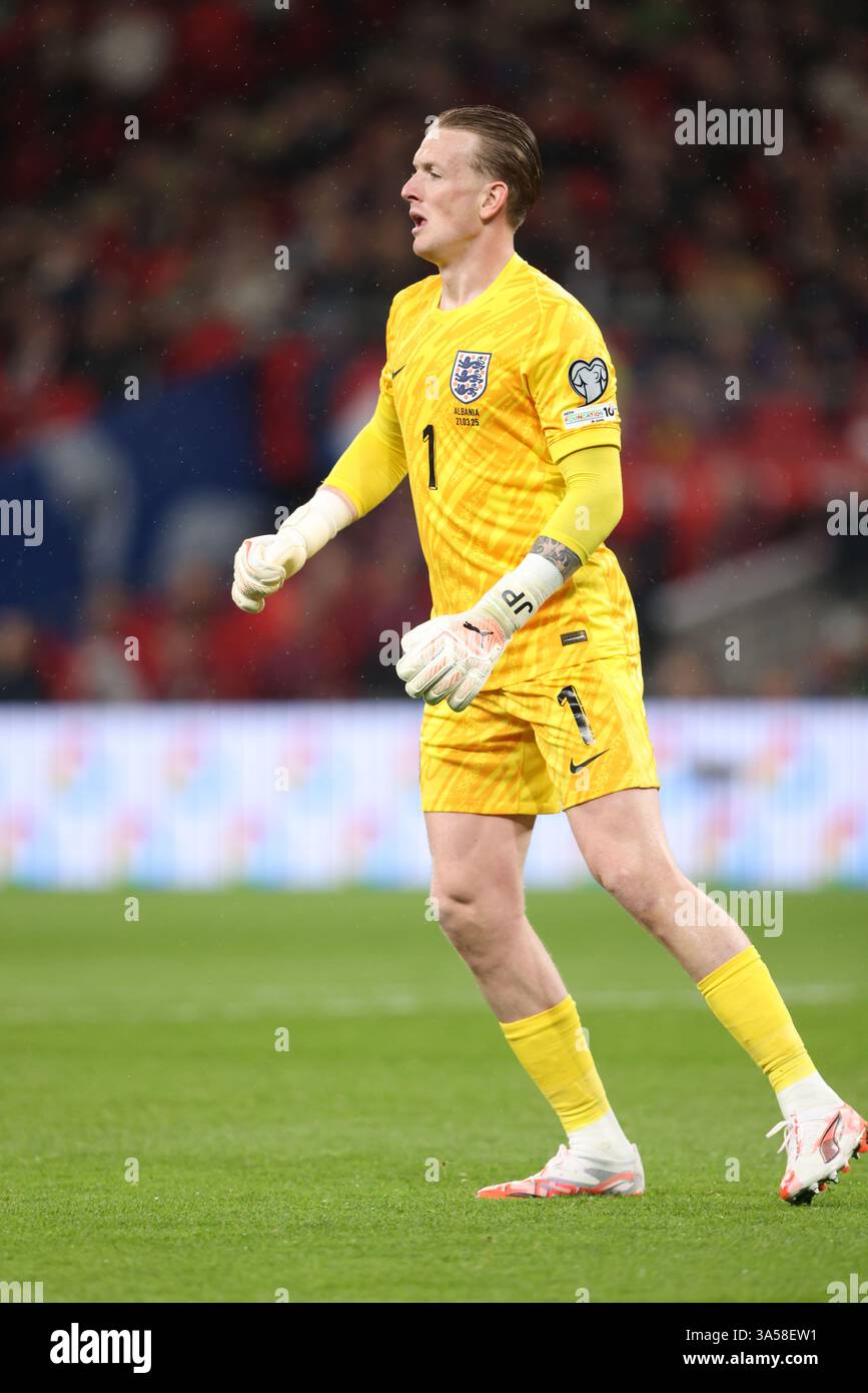 London, UK. 21st Mar, 2025. Jordan Pickford (E) at the FIFA World Cup ...