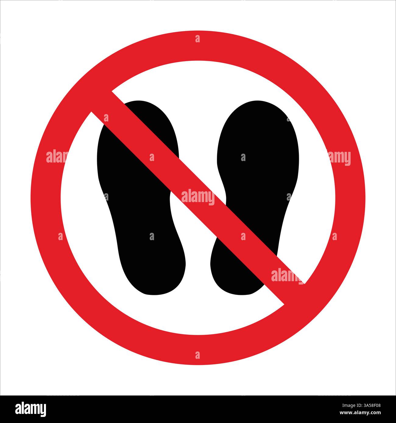 Prohibition no footprints sign hi-res stock photography and images - Alamy
