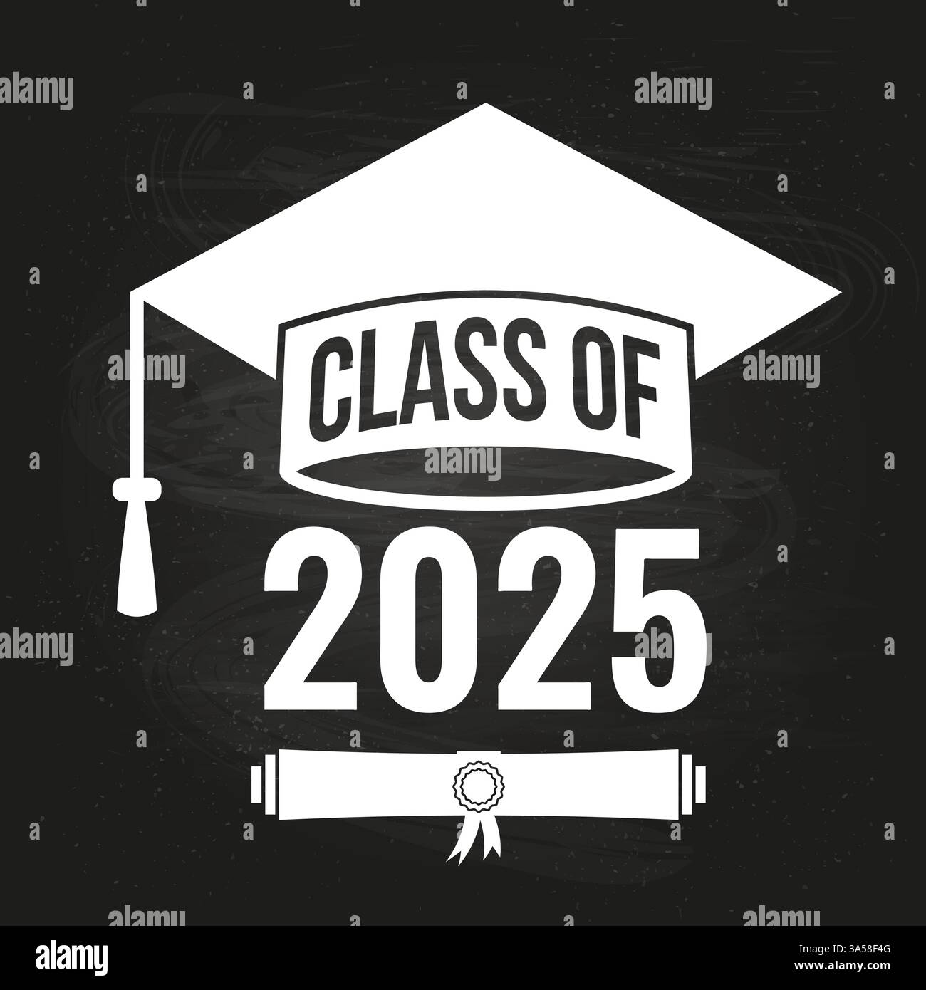 Class of 2025 chalkboard sign. Congratulations to graduates typography ...