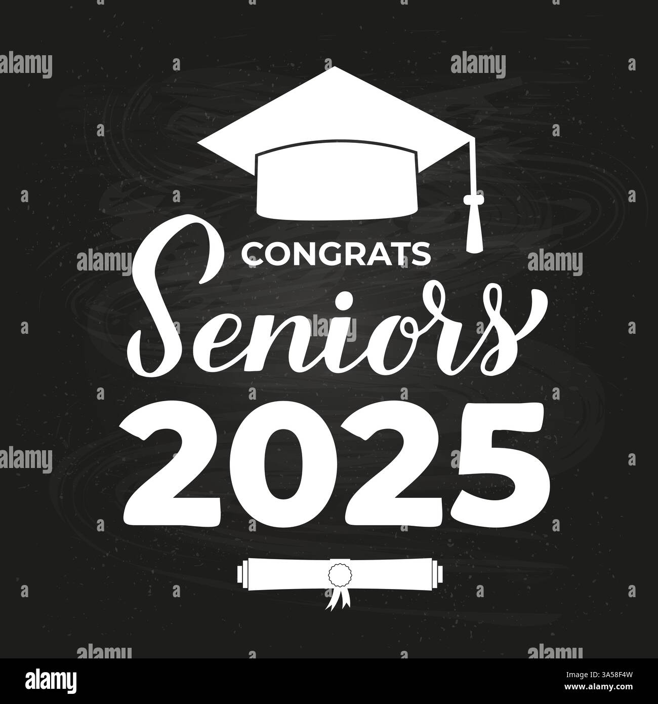 Congrats Seniors 2025 calligraphy lettering on chalkboard background ...