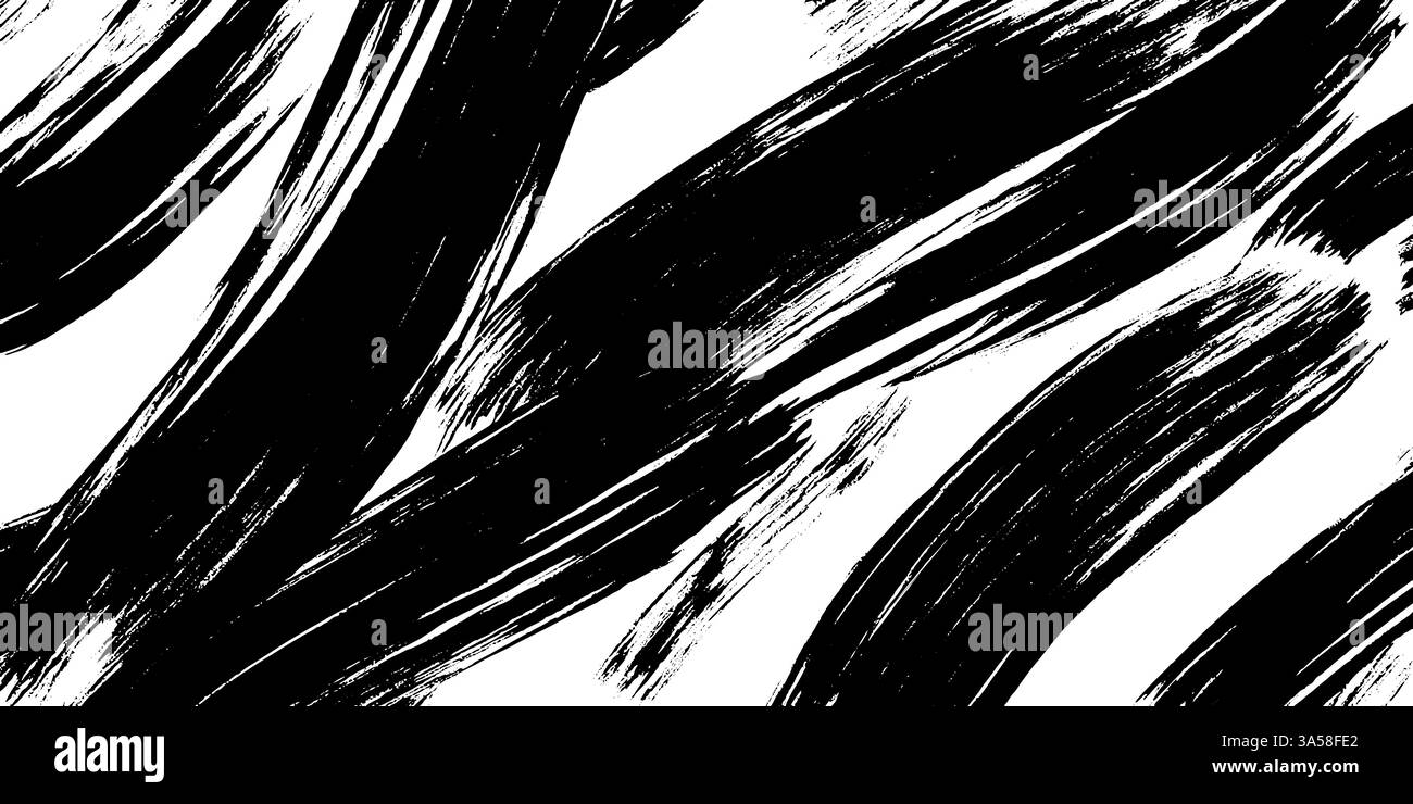 Dynamic Black and White Brush Stroke Pattern Stock Vector Image & Art ...