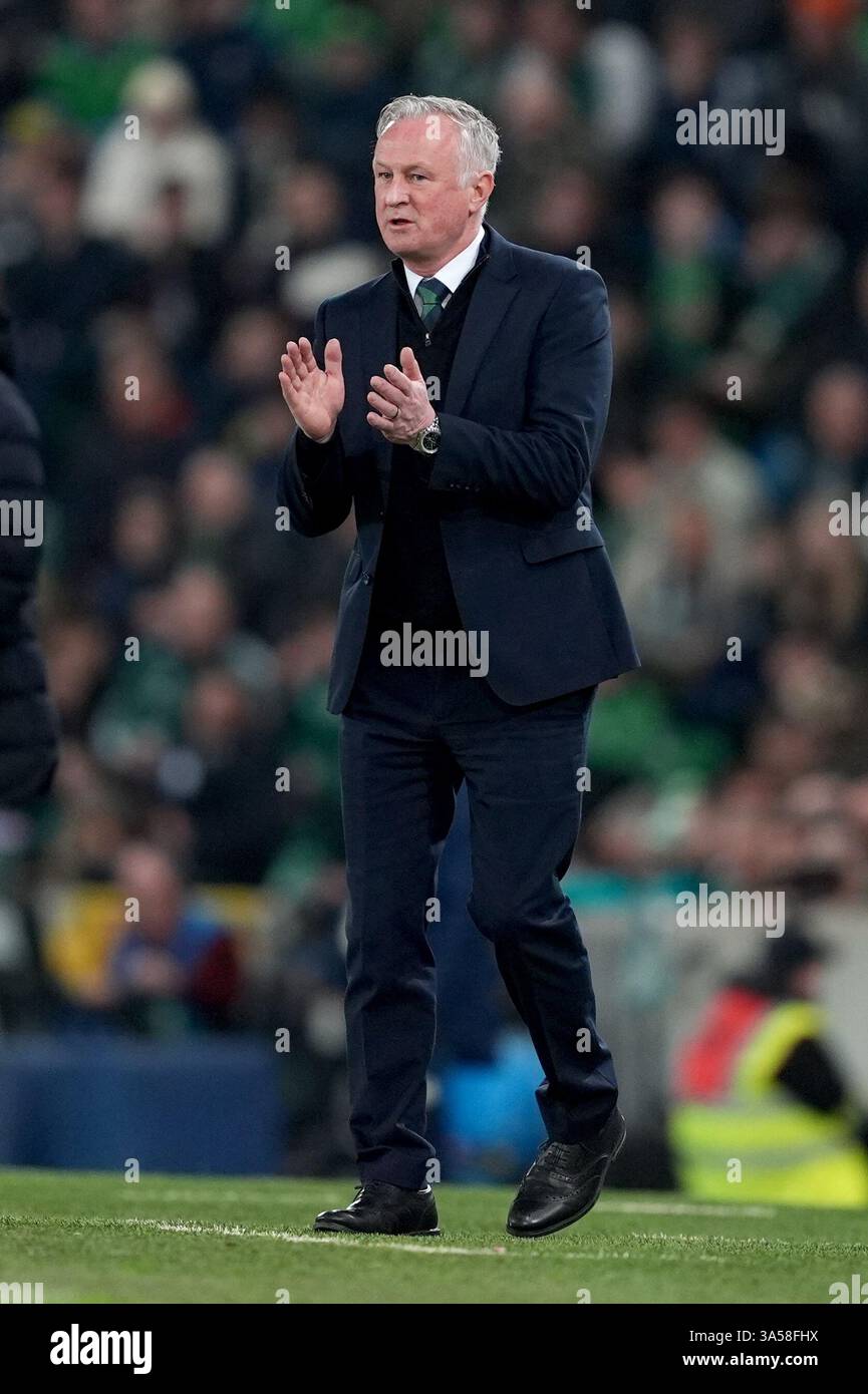 Northern Ireland manager Michael O'Neill during the international ...