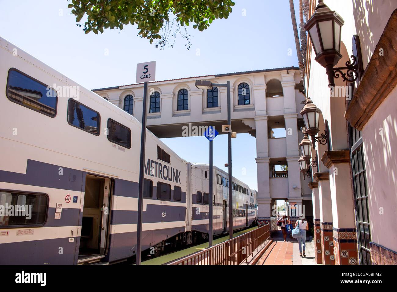 Santa Ana, California, United States - 07-02-2019: A view of a train ...