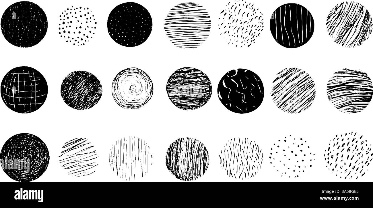 Collection of Black and White Circular Patterns Stock Vector Image ...