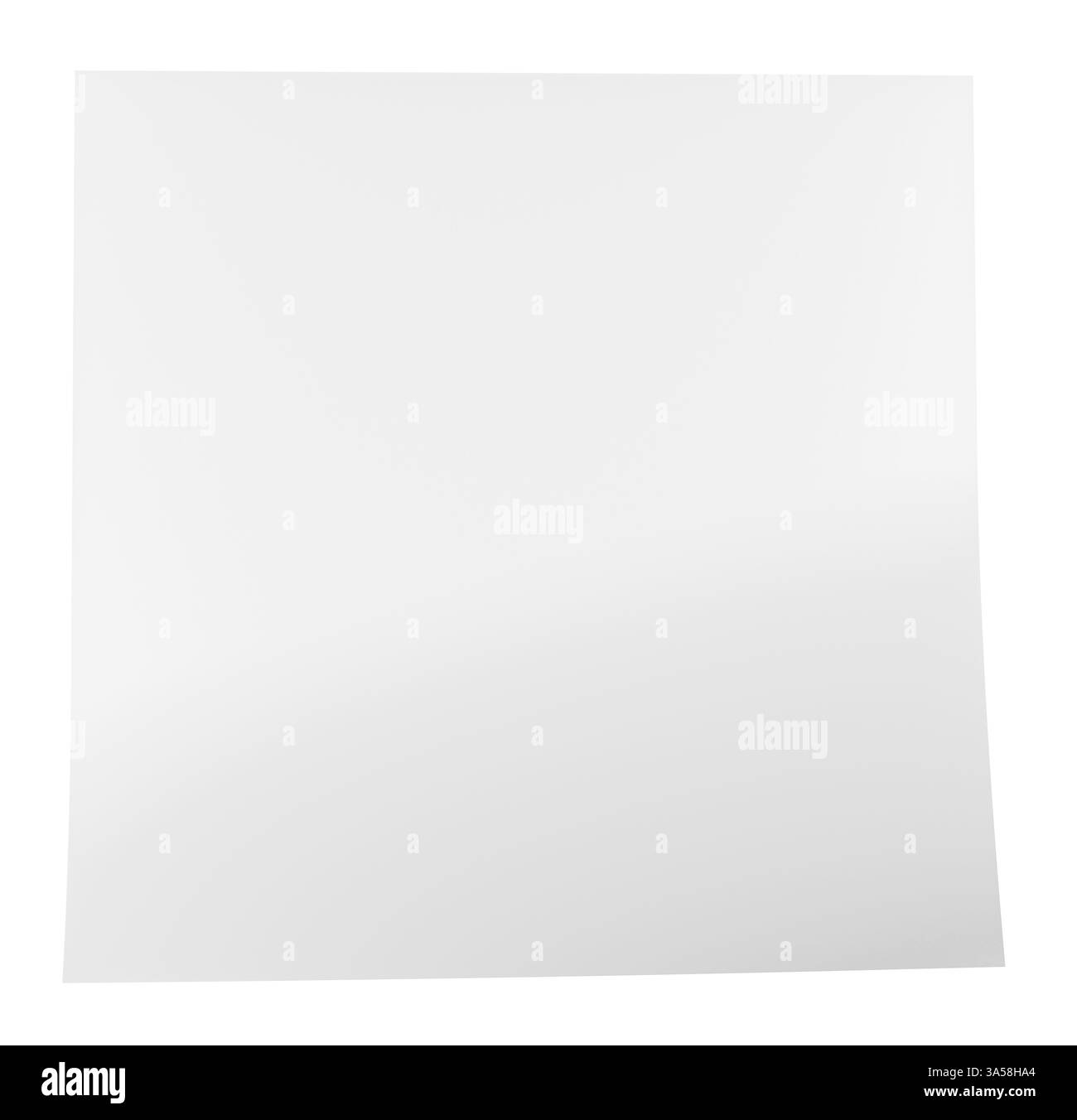 Blank white note paper, front view. 3D rendering isolated on white ...