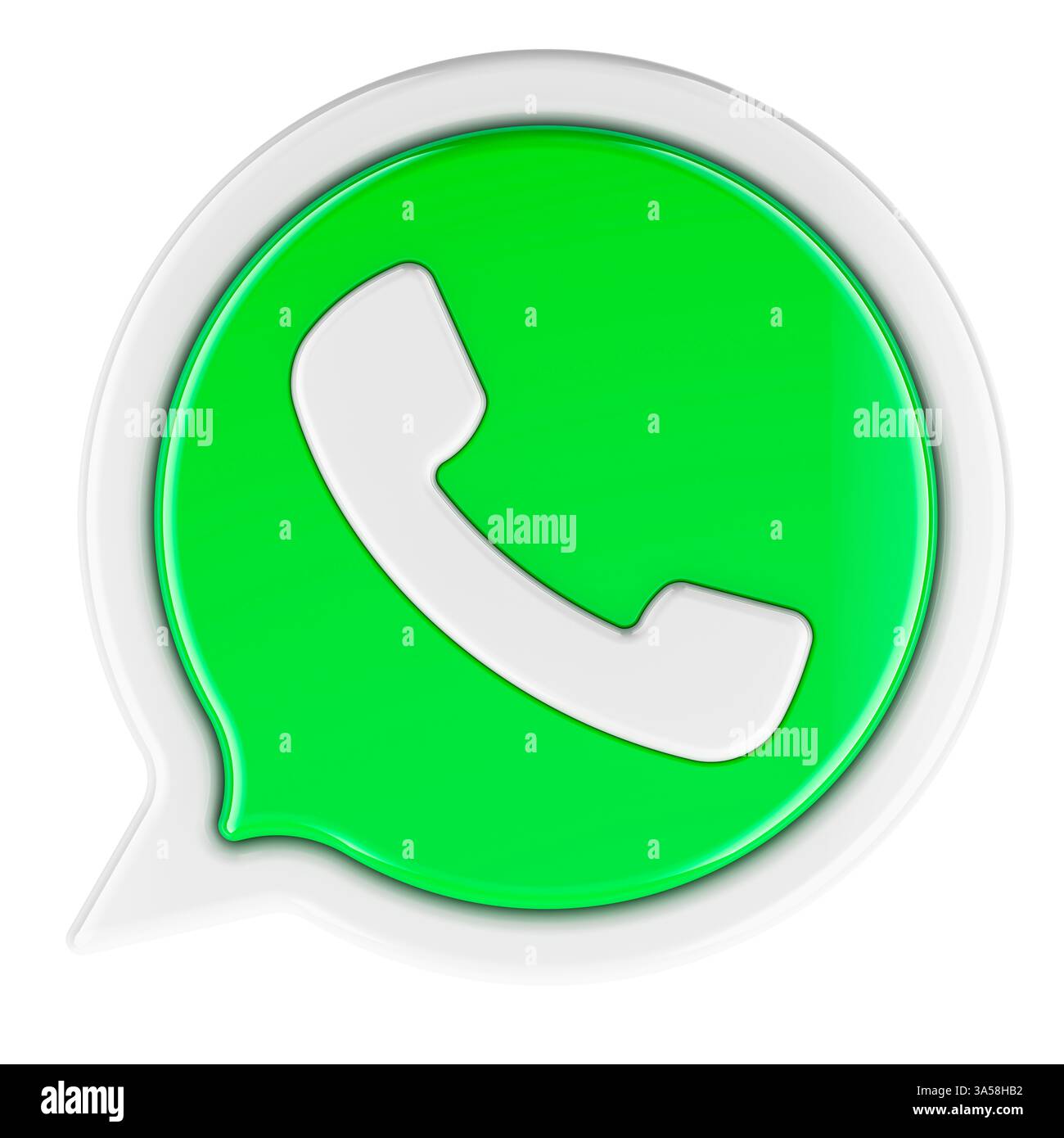 Green calling button, 3D rendering isolated on white background Stock ...