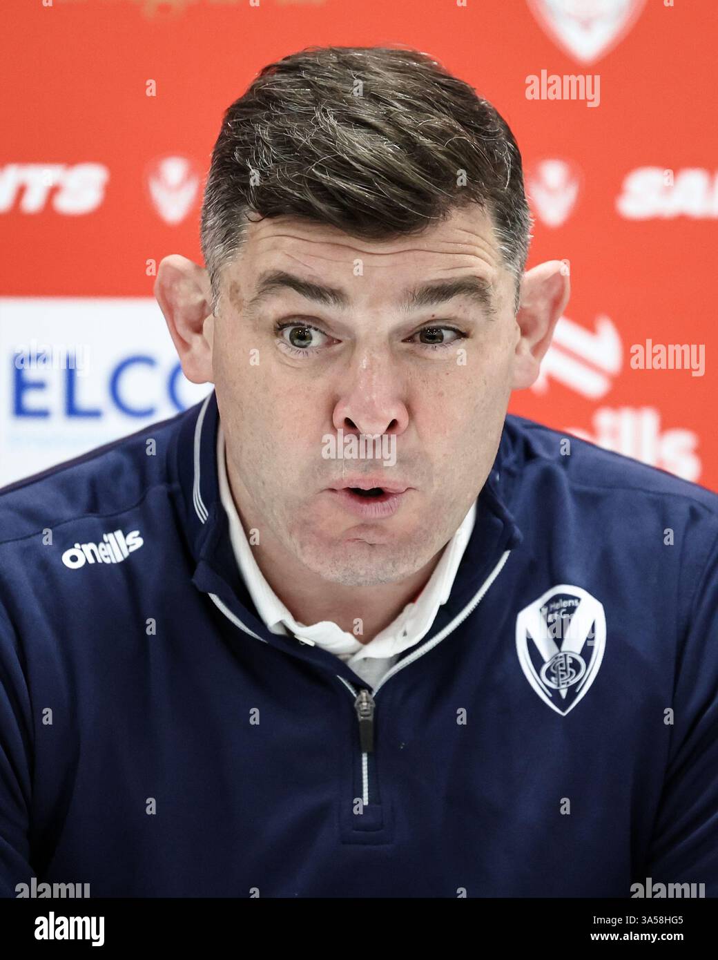 Paul Wellens Head Coach of St. Helens answers questions in the post ...