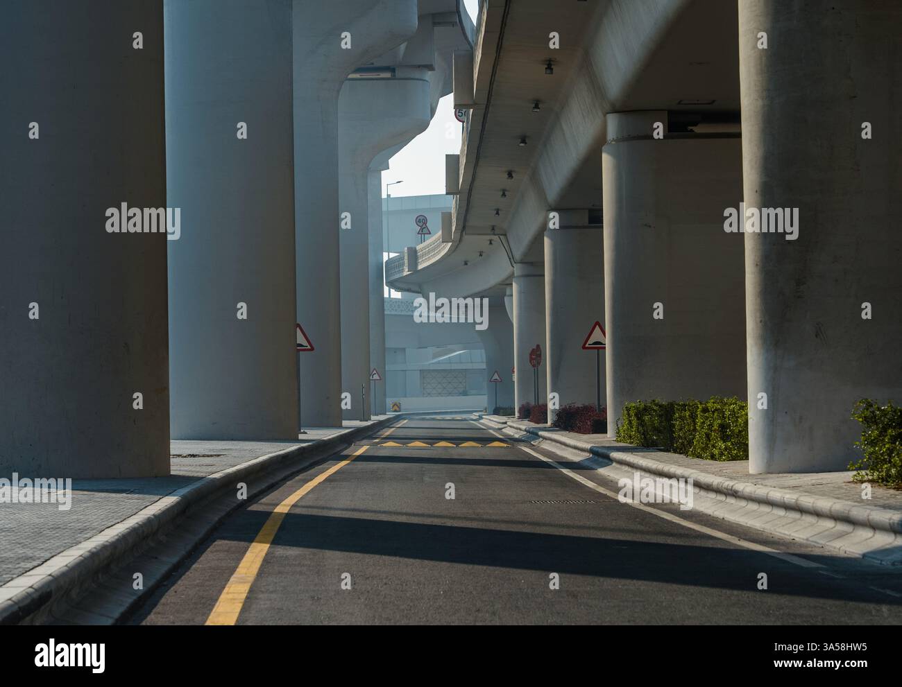 Doha, Qatar - February 24, 2025: A modern highway view of Sabah Al ...