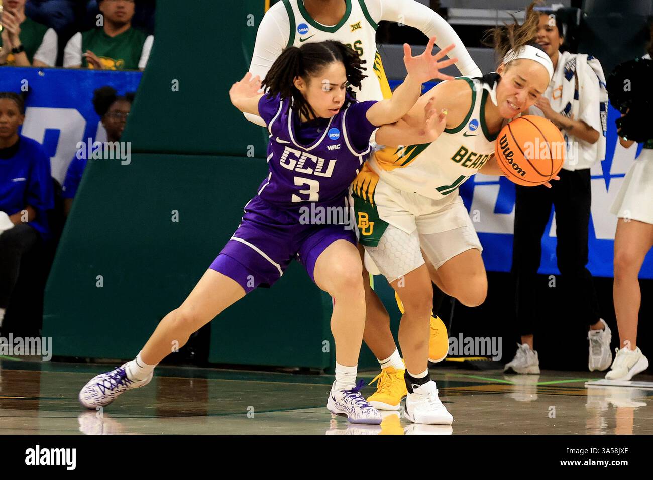 Baylor guard Jada Walker, right, and Grand Canyon guard Ale'jah Douglas ...