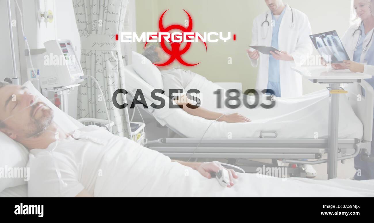 Doctors reviewing patient charts in hospital room during coronavirus ...