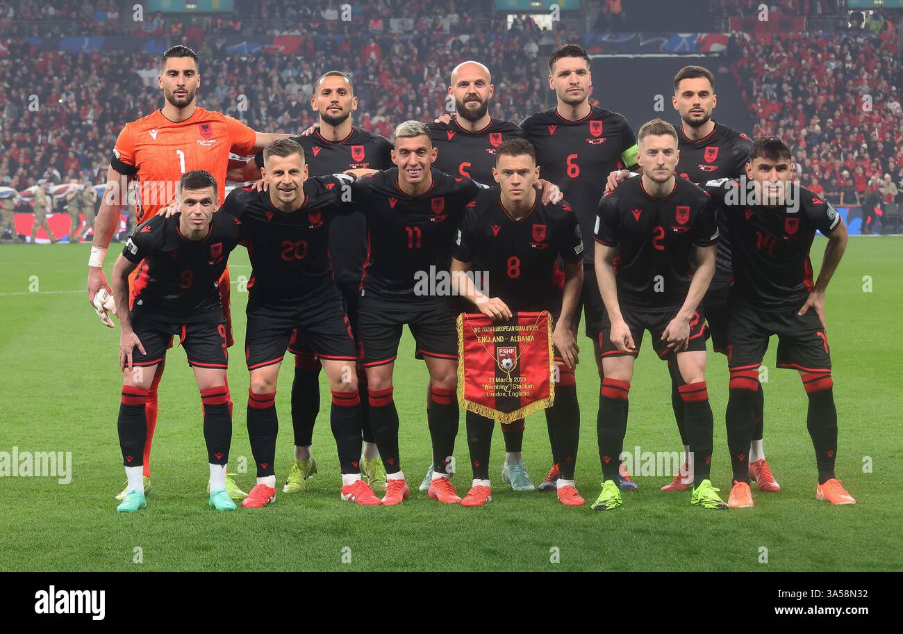 Albania Team shoot before kick off Back Row:- L-R Thomas Strakosha(AEK ...